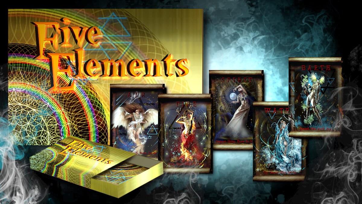 Five Elements Goddess Cards - Hand Drawn Elemental Art Digital Download